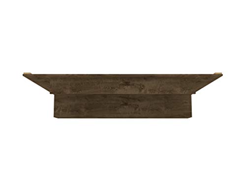 Manhattan Comfort Liberty 70.86 Floating Wall Entertainment Center with Overhead Shelf in Rustic Brown