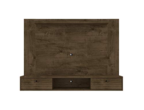 Manhattan Comfort Liberty 70.86 Floating Wall Entertainment Center with Overhead Shelf in Rustic Brown