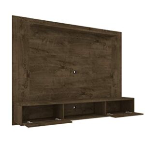 Manhattan Comfort Liberty 70.86 Floating Wall Entertainment Center with Overhead Shelf in Rustic Brown