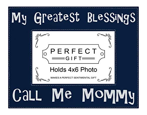 ThisWear Mother Daughter Frame My Greatest Blessings Call Me Mommy 4x6 Leatherette Photo Frame Navy