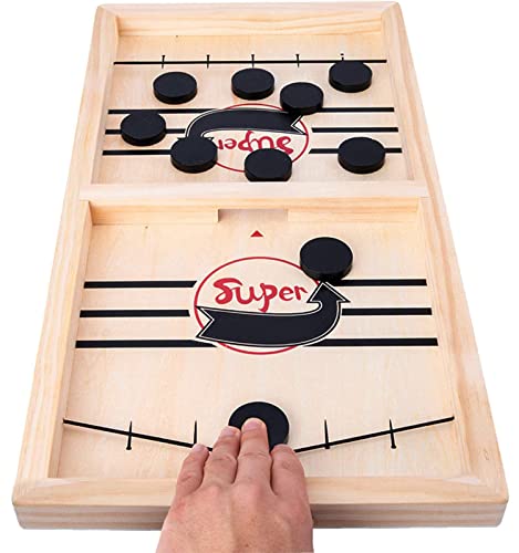 HELLO PAPAYA Fast Sling Puck Shot Game,Wooden Hockey Game Fast Sling Puck Board Game Large Size Foosball Slingshot Game Board Games Fast Sling Puck Game Wooden Hockey Game Foosball