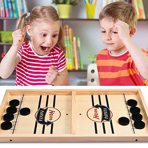 HELLO PAPAYA Fast Sling Puck Shot Game,Wooden Hockey Game Fast Sling Puck Board Game Large Size Foosball Slingshot Game Board Games Fast Sling Puck Game Wooden Hockey Game Foosball