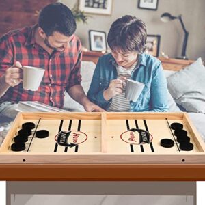 HELLO PAPAYA Fast Sling Puck Shot Game,Wooden Hockey Game Fast Sling Puck Board Game Large Size Foosball Slingshot Game Board Games Fast Sling Puck Game Wooden Hockey Game Foosball