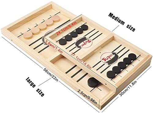 HELLO PAPAYA Fast Sling Puck Shot Game,Wooden Hockey Game Fast Sling Puck Board Game Large Size Foosball Slingshot Game Board Games Fast Sling Puck Game Wooden Hockey Game Foosball