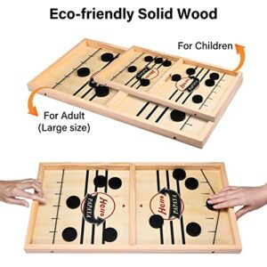 HELLO PAPAYA Fast Sling Puck Shot Game,Wooden Hockey Game Fast Sling Puck Board Game Large Size Foosball Slingshot Game Board Games Fast Sling Puck Game Wooden Hockey Game Foosball