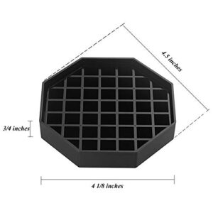 Caspian 4.5" Drip Trays Octagon Coffee/Tea/Wine Plastic Tray with Honeycomb Lattice, 4 Pieces