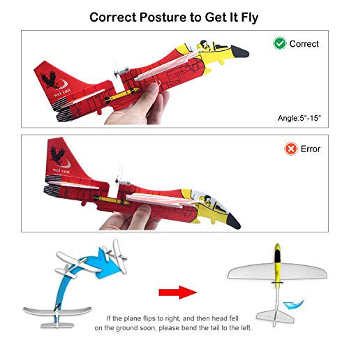 Airplane Toys for Kids 2 Pack Electric Auto Fly Model Plane Toys USB Rechargeable Hand Throw Foam Airplane Birthday Christmas New Year Gift for 3 4 5 6 7 8 9 10 Years Old Boys Girls Kids Party Favor