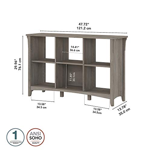 Bush Furniture Salinas 6 Cube Organizer, Driftwood Gray