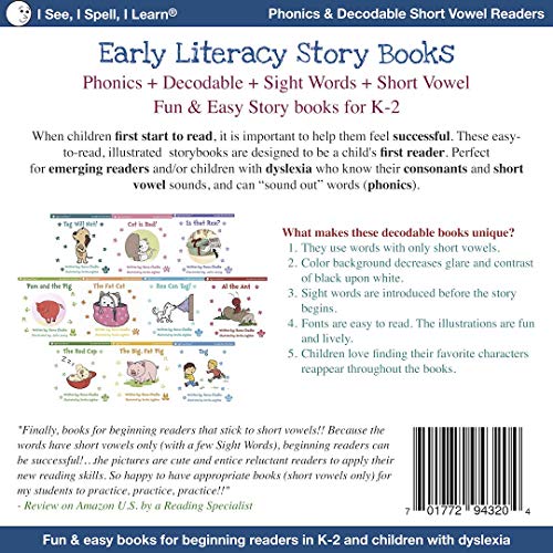 I See, I Spell, I Learn® - Phonics, Sight Words & Short Vowel Storybooks (Decodable Readers for All Children in K-3 and Dyslexia) - Bundle of All Levels A, B & C - 25 storybooks & 5 Chapter Books