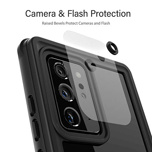 Ghostek NAUTICAL Note 20 Ultra Waterproof Case Full Body with Screen Protector Built-In Watertight Seal Wireless Charging Compatible Designed for 2020 Samsung Galaxy Note20 Ultra 5G (6.9 Inch) (Black)