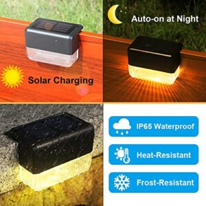 CHINLY Solar Deck Lights 8-Pack Halloween Lights Outdoor Waterproof led, Warm White & Color Changing, Fence Post Solar Lights for Stairs, Fence, Deck, Garden, Patio Yard, Porch and Step