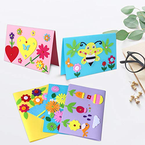 Hicdaw Kids Greeting Card Making Kit, 9Pcs Card Making Kits for Kids Thank You Card Kit DIY Handmade Card Making Supplies Art Crafts Crafty Set Teacher's Day Gifts