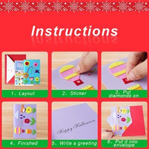 Hicdaw Kids Greeting Card Making Kit, 9Pcs Card Making Kits for Kids Thank You Card Kit DIY Handmade Card Making Supplies Art Crafts Crafty Set Teacher's Day Gifts