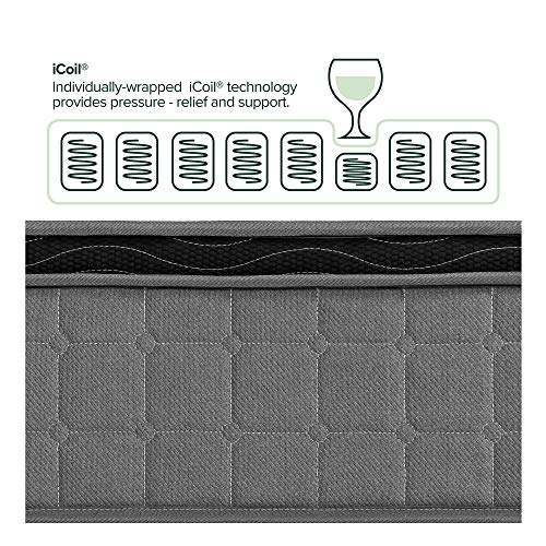 ZINUS 10 Inch Cool Touch Comfort Gel-Infused Hybrid Mattress / Pocket Innersprings for Motion Isolation / Mattress-in-a-Box, Twin