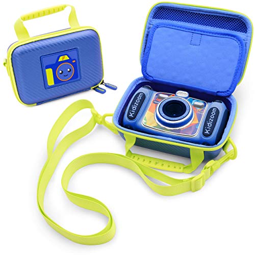 CASEMATIX Camera Case Compatible with VTech KidiZoom Camera and Camera Accessories with Shoulder Strap and Padded Interior Divider, Blue Travel Case Only