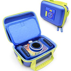 CASEMATIX Camera Case Compatible with VTech KidiZoom Camera and Camera Accessories with Shoulder Strap and Padded Interior Divider, Blue Travel Case Only