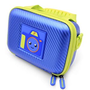 CASEMATIX Camera Case Compatible with VTech KidiZoom Camera and Camera Accessories with Shoulder Strap and Padded Interior Divider, Blue Travel Case Only