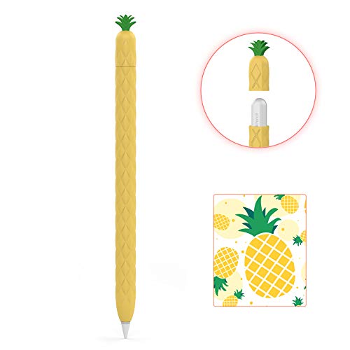 AhaStyle Cute Fruit Design Case Sleeve for Apple Pencil 2nd Gen, Silicone Soft Protective Cover Accessories Compatible with Apple Pencil 2nd Generation, iPad Pro 11 12.9 inch (Yellow)