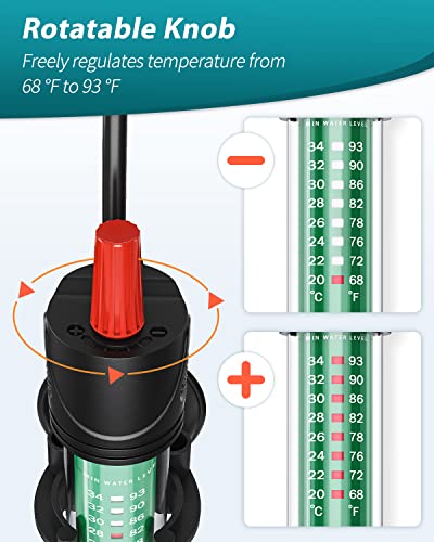 Uniclife 100 Watt Aquarium Heater with Thermometer, Fish Tanks Heater for 10-25 Gallon