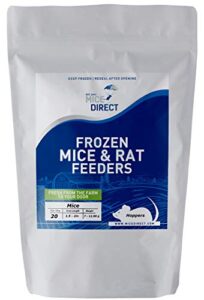 micedirect frozen hopper mice feeders baby ball pythons & red tail boas, sub adult milks (20 count)