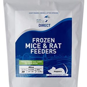 MiceDirect Frozen Hopper Mice Feeders Baby Ball Pythons & Red Tail Boas, Sub Adult Milks (20 Count)