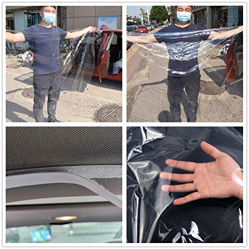 Car Taxi Isolation Film Plastic, 78.7 x 55.1inch Transparent Plastic Anti-Fog Full Surround Protective Shields Curtain Cab Front and Rear Row Car Taxi Protective Film for Driver …