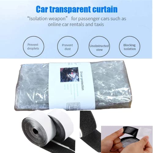 Car Taxi Isolation Film Plastic, 78.7 x 55.1inch Transparent Plastic Anti-Fog Full Surround Protective Shields Curtain Cab Front and Rear Row Car Taxi Protective Film for Driver …