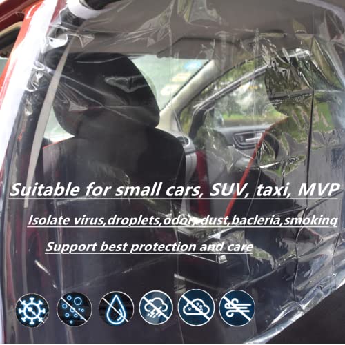 Car Taxi Isolation Film Plastic, 78.7 x 55.1inch Transparent Plastic Anti-Fog Full Surround Protective Shields Curtain Cab Front and Rear Row Car Taxi Protective Film for Driver …