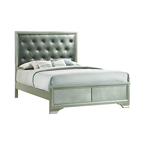 Coaster Home Furnishings Salford Queen Panel Bed Metallic Sterling and Charcoal Grey