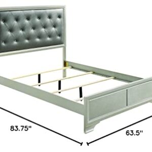 Coaster Home Furnishings Salford Queen Panel Bed Metallic Sterling and Charcoal Grey