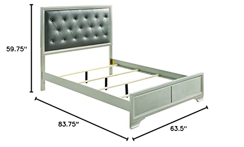 Coaster Home Furnishings Salford Queen Panel Bed Metallic Sterling and Charcoal Grey