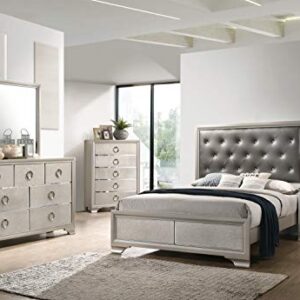 Coaster Home Furnishings Salford Queen Panel Bed Metallic Sterling and Charcoal Grey