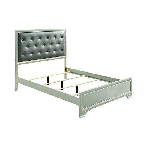 Coaster Home Furnishings Salford Queen Panel Bed Metallic Sterling and Charcoal Grey