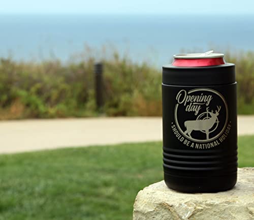 Thomas And Son - Cold Beverage Can Cooler - Engraved Open Season Hunting Can Holder - Double Wall Insulated Can Cozy Sleeve - Hunting Gifts For Men/Birthday Gifts For Men