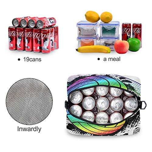 Sport Ball Volleyball Poster Lunch Bags for Women Insulated Reusable Lunch Tote Holder Lunch Cooler Bag Lunch Box with Shoulder Strap for Men Kid Girl