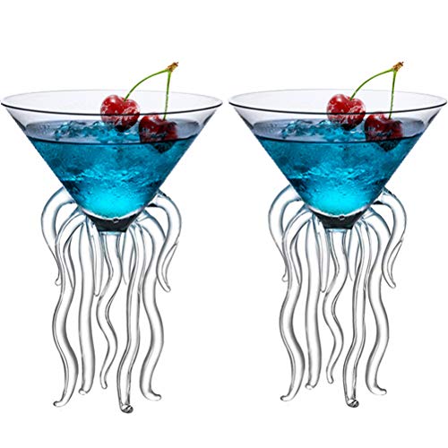 Octopus Cocktail Glass Creative Drinkware Bar Goblet Tools Snifters (Huge 2 Transparent)