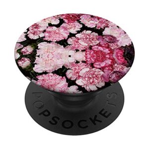 floral pink tip girly carnation clove pink flower lover gift popsockets swappable popgrip