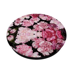 Floral Pink Tip Girly Carnation Clove Pink Flower Lover Gift PopSockets Swappable PopGrip