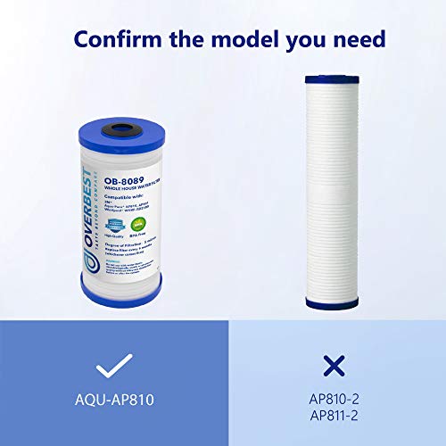 Overbest AP810 Whole House Water Filter, Replacement for 3M Aqua-Pure AP810, AP801, AP801-C, AP801T, AP801B and AP811 Water Filtration Systems, Whirlpool WHKF-GD25BB (3 Pack)