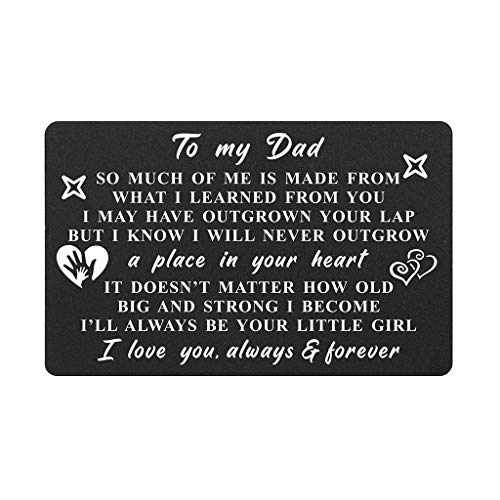 DEGASKEN Dad Fathers Day Gifts - I Will Always Be Your Little Girl - Dad Gifts from Daughter, Christmas