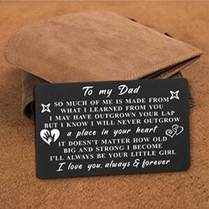 DEGASKEN Dad Fathers Day Gifts - I Will Always Be Your Little Girl - Dad Gifts from Daughter, Christmas