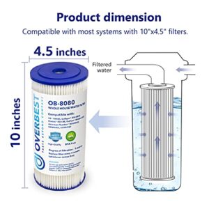 Overbest FXHSC 10" x 4.5" Whole House Water Filter, Replacement for GE FXHSC, Culligan R50-BBSA, Pentek R50-BB and DuPont WFHDC3001, American Plumber W50PEHD, GXWH40L (3 Pack)