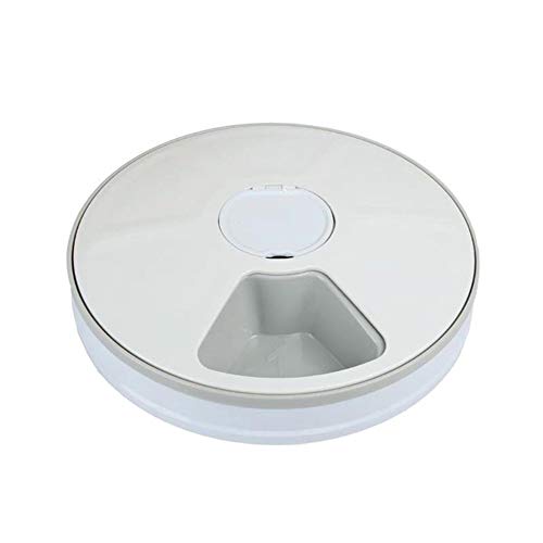 ZZK Pet Intelligent Automatic Feeder Partially Controlled Digital Timer Detachable Dog Cat Non-Slip 6 Dinner Plate with Recorder Dry and Wet Food