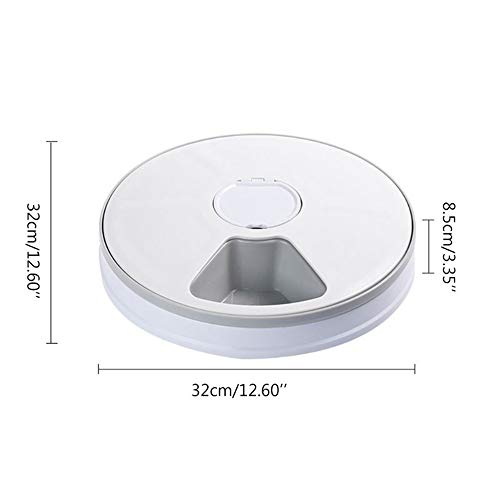 ZZK Pet Intelligent Automatic Feeder Partially Controlled Digital Timer Detachable Dog Cat Non-Slip 6 Dinner Plate with Recorder Dry and Wet Food