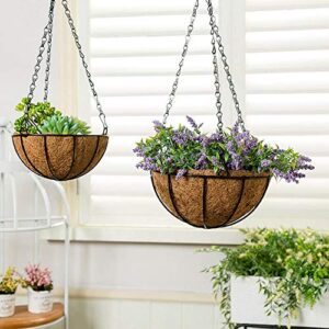 HHTHH 4pcs 18 inch Black Hanging Basket Chain with Hooks Flower Plant Pot Replacement Chain Hanger for Bird Feeders,Planters,Lanterns and Ornaments