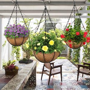 HHTHH 4pcs 18 inch Black Hanging Basket Chain with Hooks Flower Plant Pot Replacement Chain Hanger for Bird Feeders,Planters,Lanterns and Ornaments