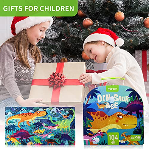 YOGEON Puzzles for Kids Ages 4-8, 3-5,100 Piece Dinosaur Puzzles for Toddler 4-6,Floor Puzzle Age 5-7 Children Learning Preschool Educational Puzzles Toys for Boys and Girls