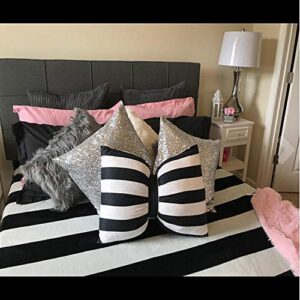 Poowe Black and White Striped Bow Pillow Sofa Decor Cushions,Decorative Reversible Pillow Cushion for Bed Couch Office 17.7 x 13.7 Inch