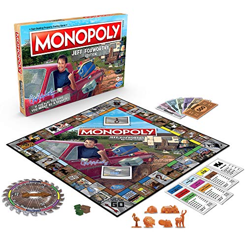 Monopoly Jeff Foxworthy Edition Board Game Featuring Redneck Humor, Fast-Dealing Property Trading Game for 2-6 Players, Ages 8 and Up