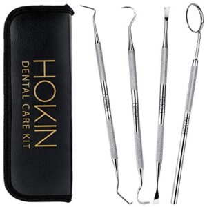 dental tools hokin plaque remover teeth cleaning tool 4 pcs dental care kit tooth filling repair set stainless steel dental tools for men women kids and pet care